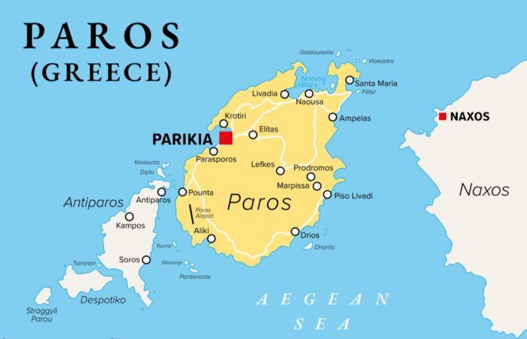 Exploring the Map of Paros - Blog | Villa Rentals